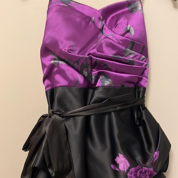 le chateau | Dresses | Le Chateau Purple And Black Strapless Floral ...